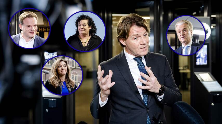 Partijleiders PVV, VVD, NSC en BBB voor het eerst samen bij informateur Putters | Politiek | NU.nl