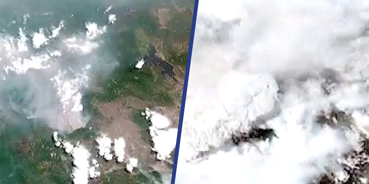 Gemist: Rook grootste bosbrand van het jaar in VS vanuit de ruimte te