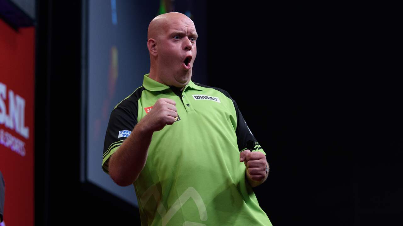 Van Gerwen en Noppert sluiten groepsfase van Grand Slam of Darts in stijl af | Darts | NU.nl