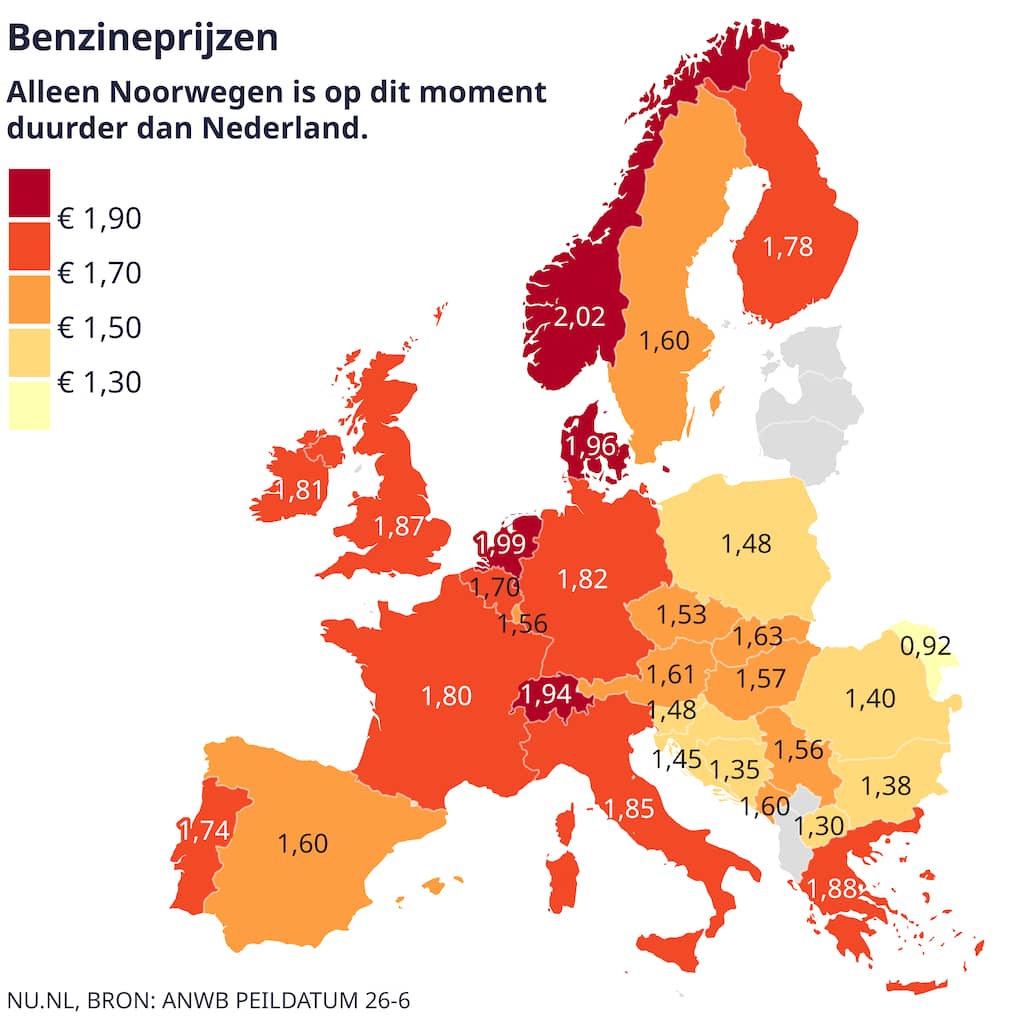 Rijd niet te ver om voor een goedkope tankbeurt in België of Luxemburg ...